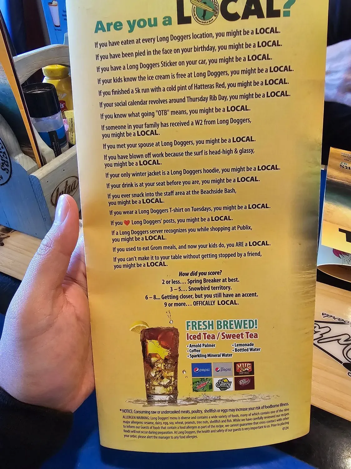 Long Doggers Menu - Updated November 2025