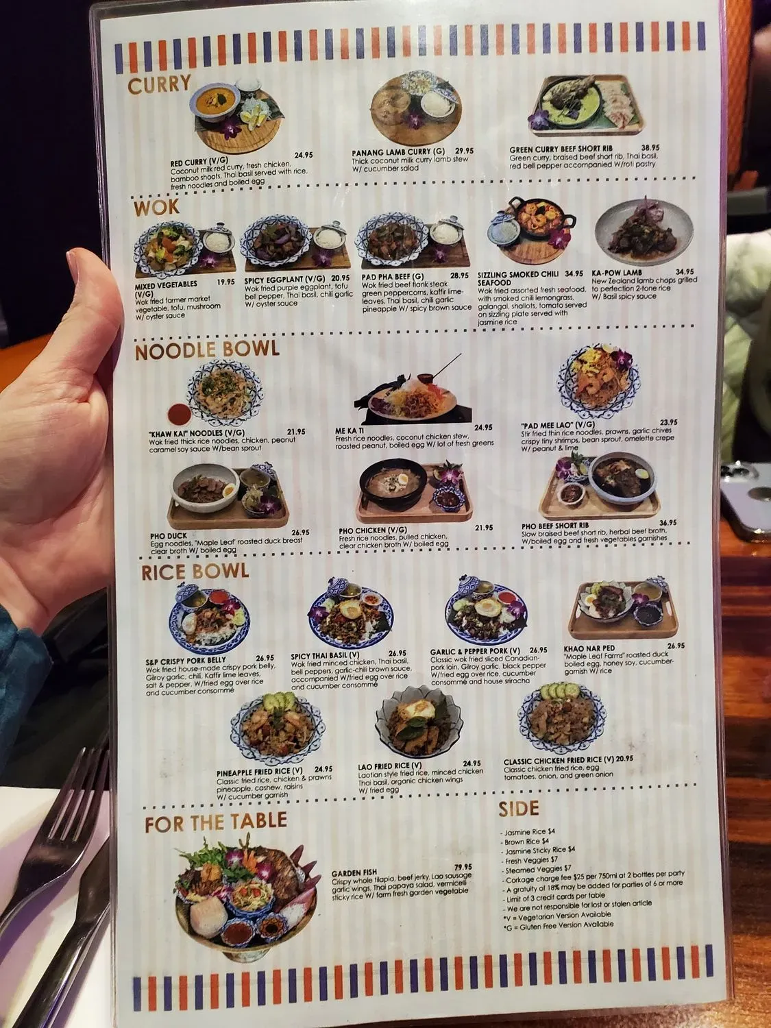 Lao Table Menu - Updated November 2025