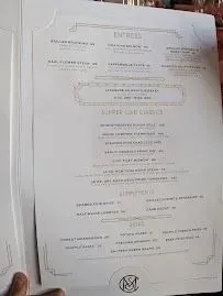 The Mayfair Supper Club Menu - Updated November 2025