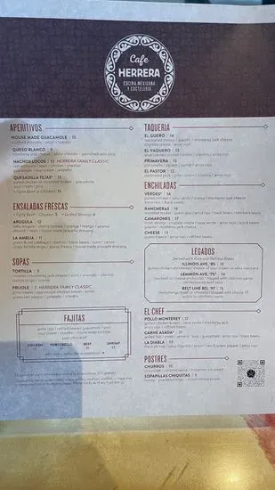 Cafe Herrera on Lamar Menu | Dallas, TX | Checkle