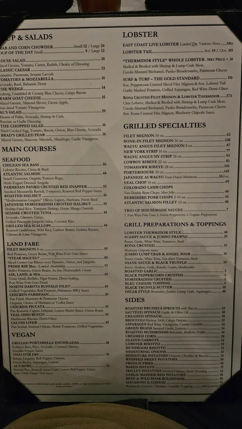 Al Biernat's North Menu - Updated November 2025