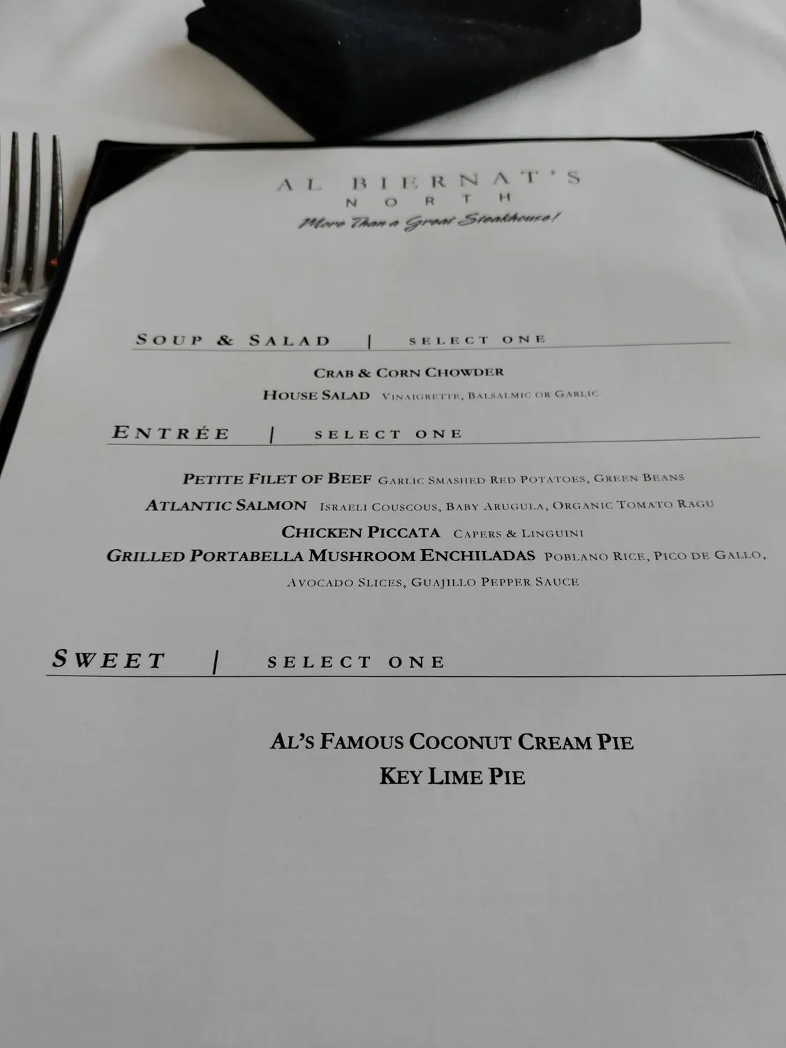 Al Biernat's North Menu - Updated November 2025