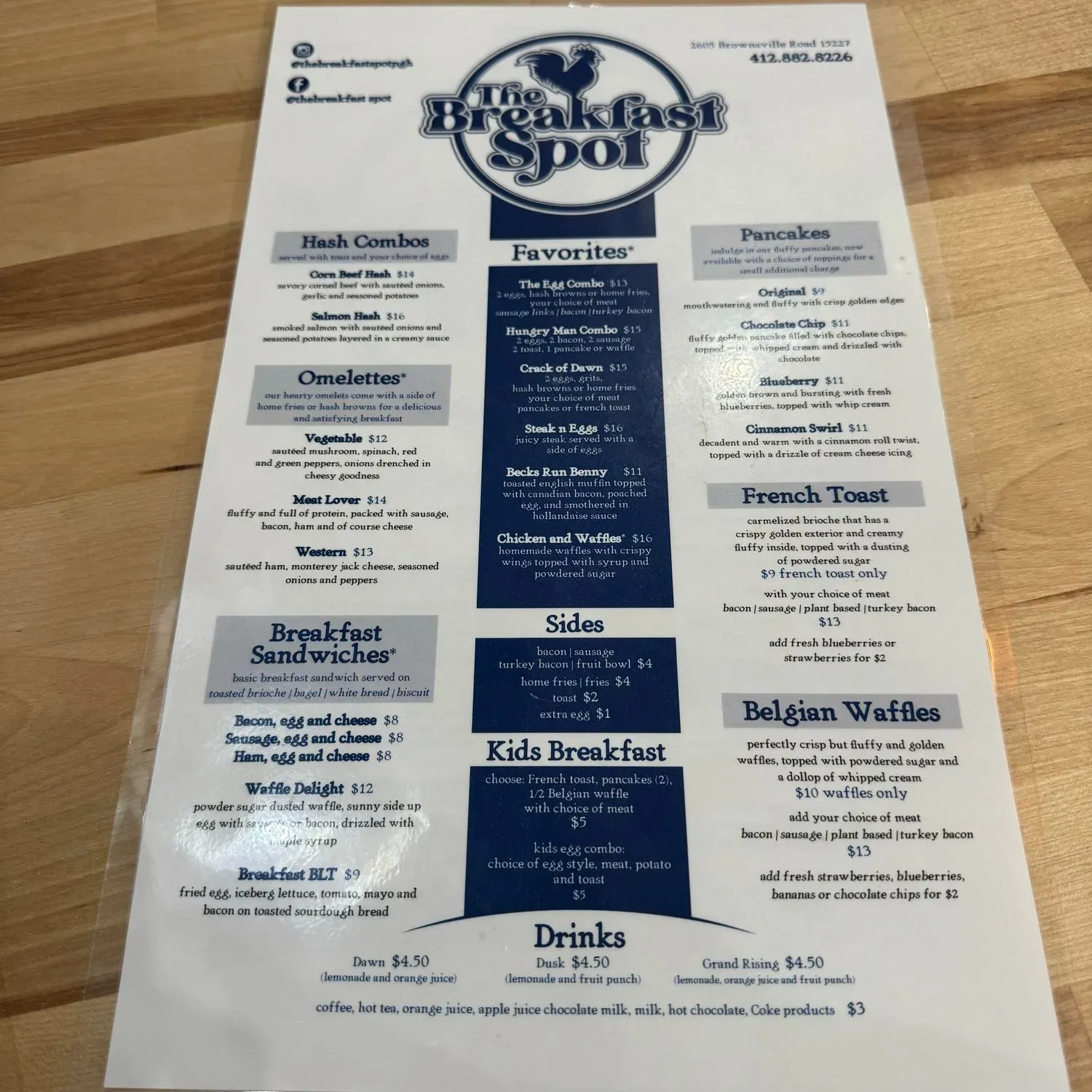 The Breakfast Spot Menu - Updated November 2025