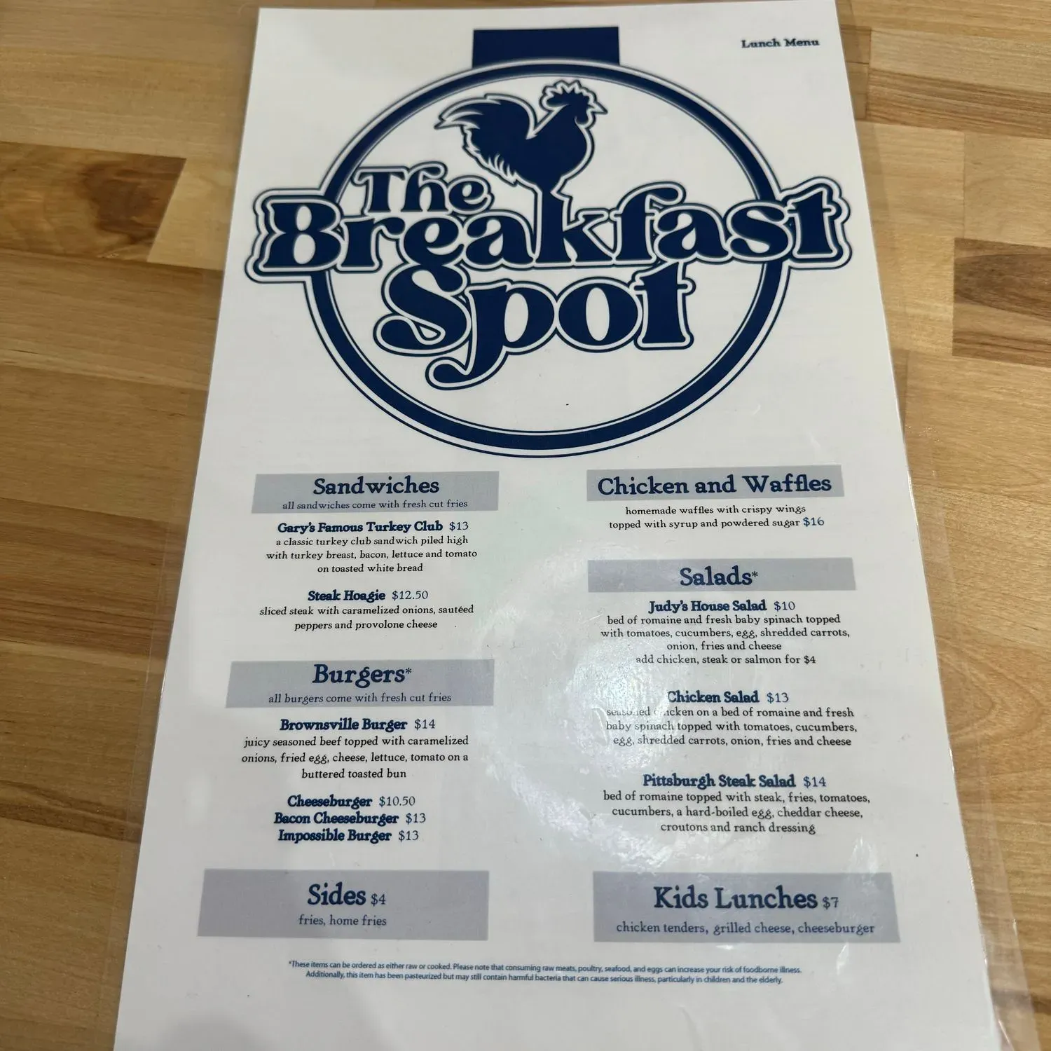 The Breakfast Spot Menu - Updated November 2025