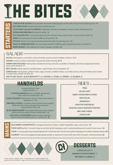 The Club House Bites and Booze Menu | Charlotte, NC | Checkle