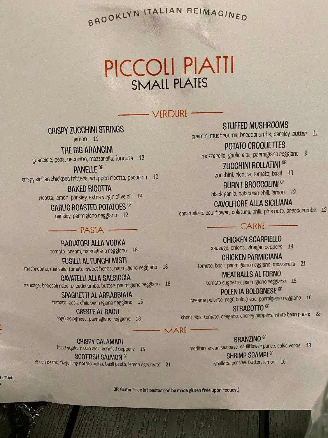 Pelato Menu - Updated November 2025