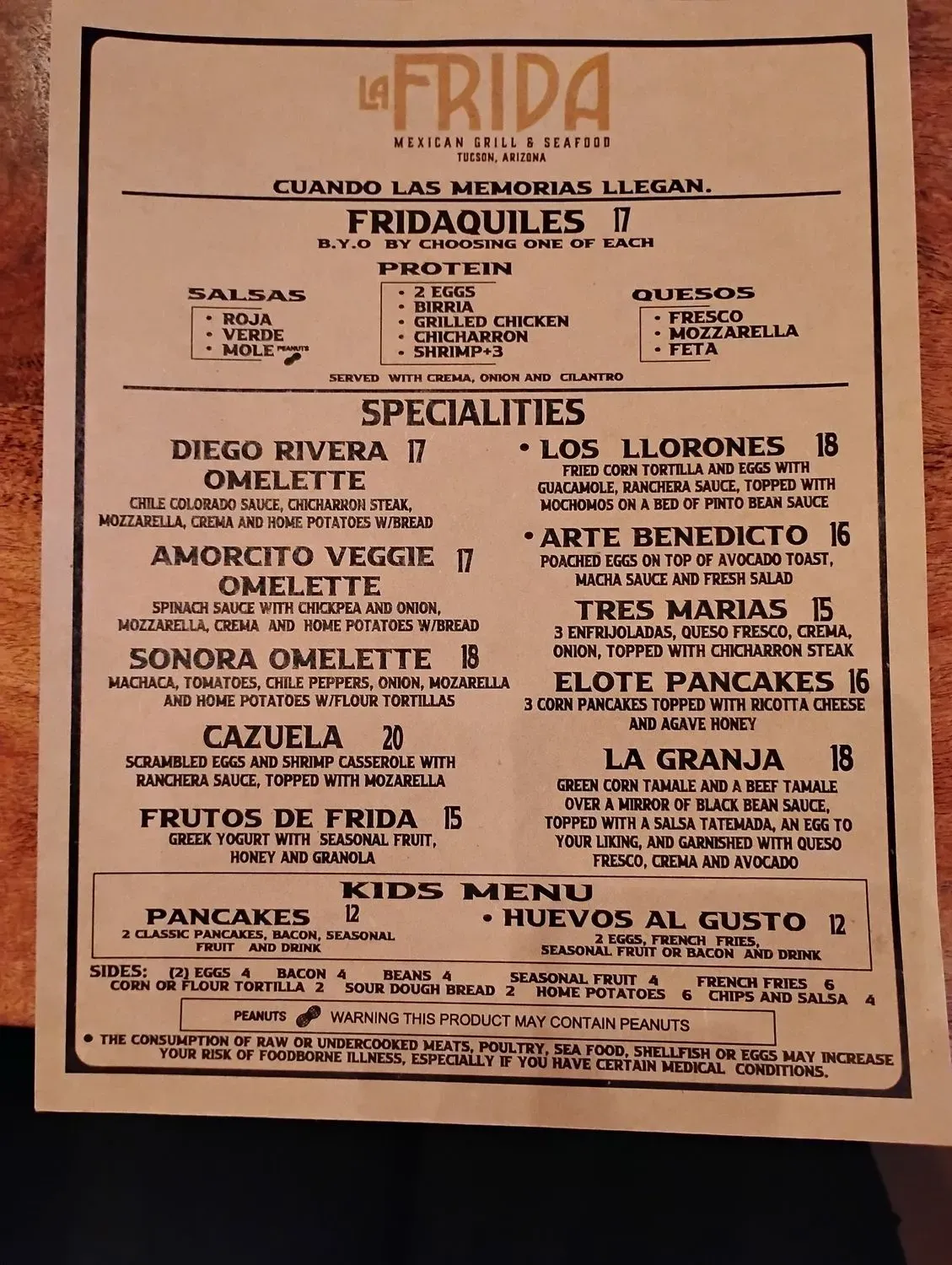 La Frida Mexican Grill & Seafood Menu - Updated November 2025