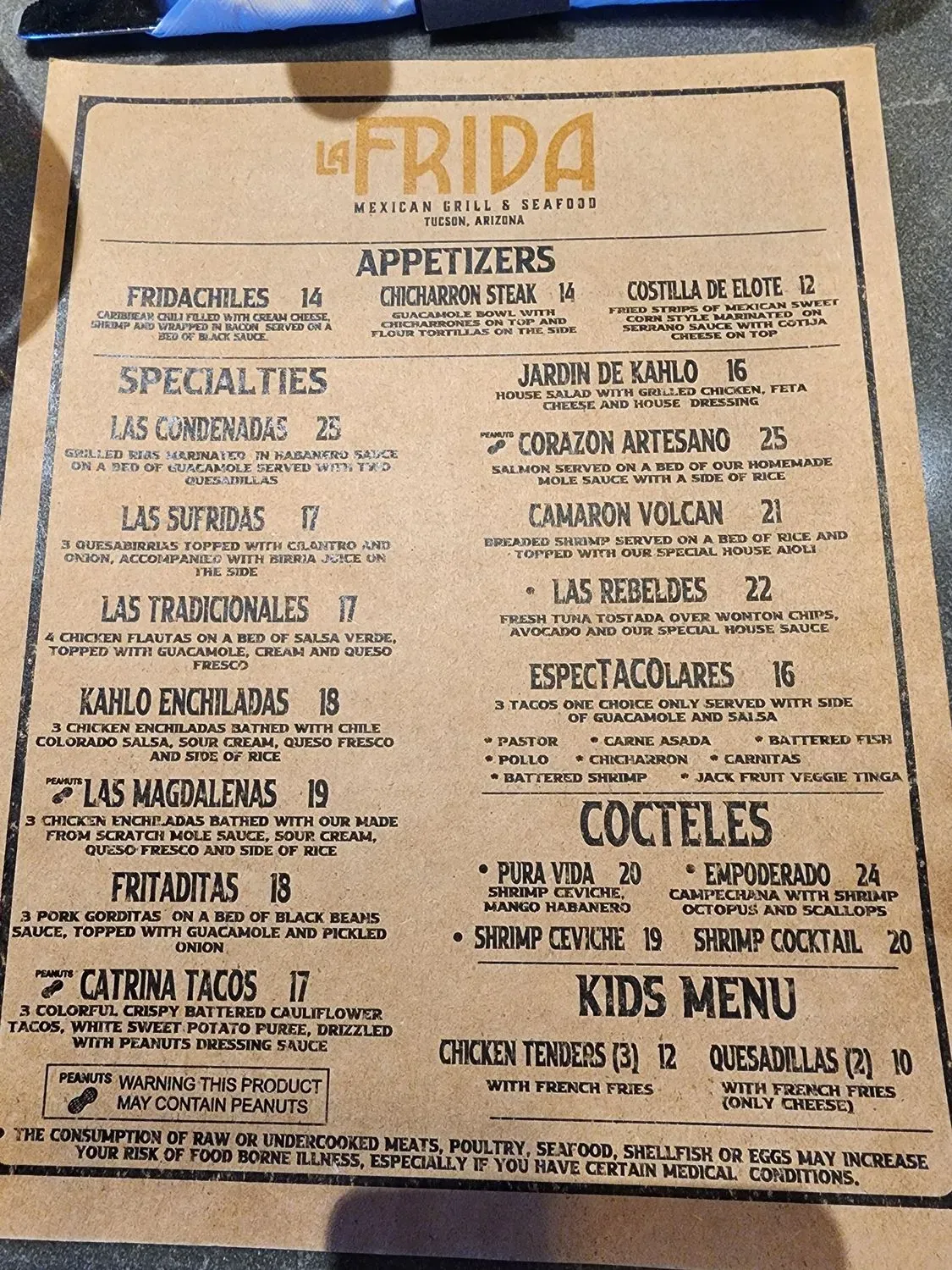 La Frida Mexican Grill & Seafood Menu - Updated November 2025