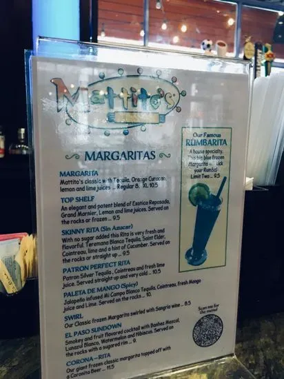 Mattito's Menu | Dallas, TX | Checkle