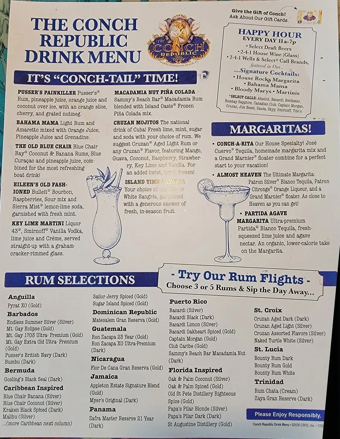 The Conch Republic Grill Menu | North Redington Beach, FL | Checkle