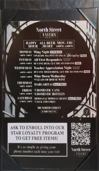 North Street Tavern Menu | Endicott, NY | Checkle