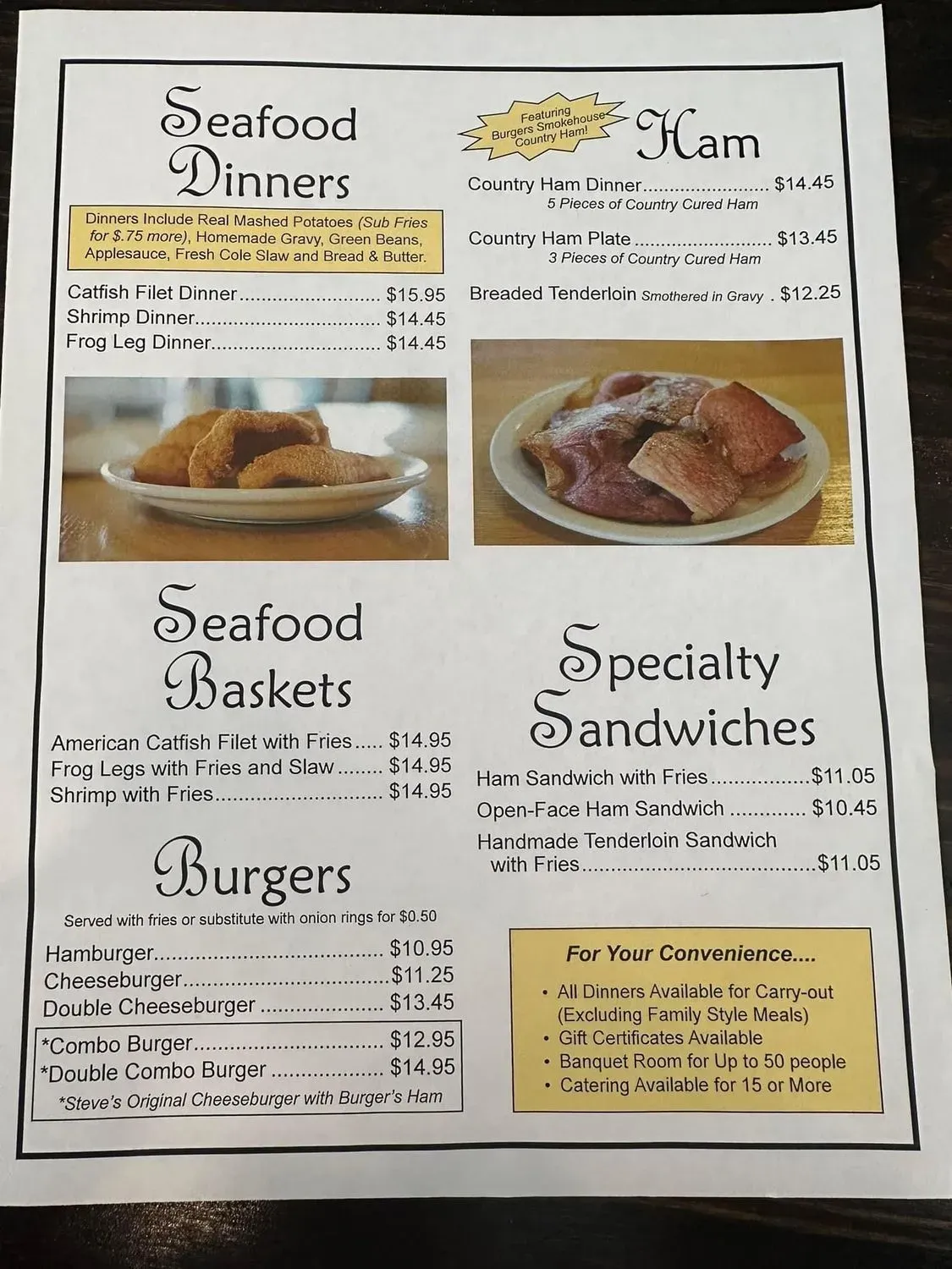 Steve's Family Style Restaurant, Taos Menu - Updated November 2025