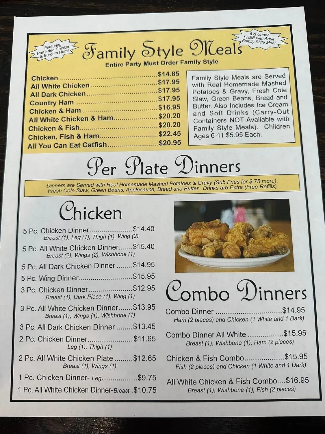 Steve's Family Style Restaurant, Taos Menu - Updated November 2025