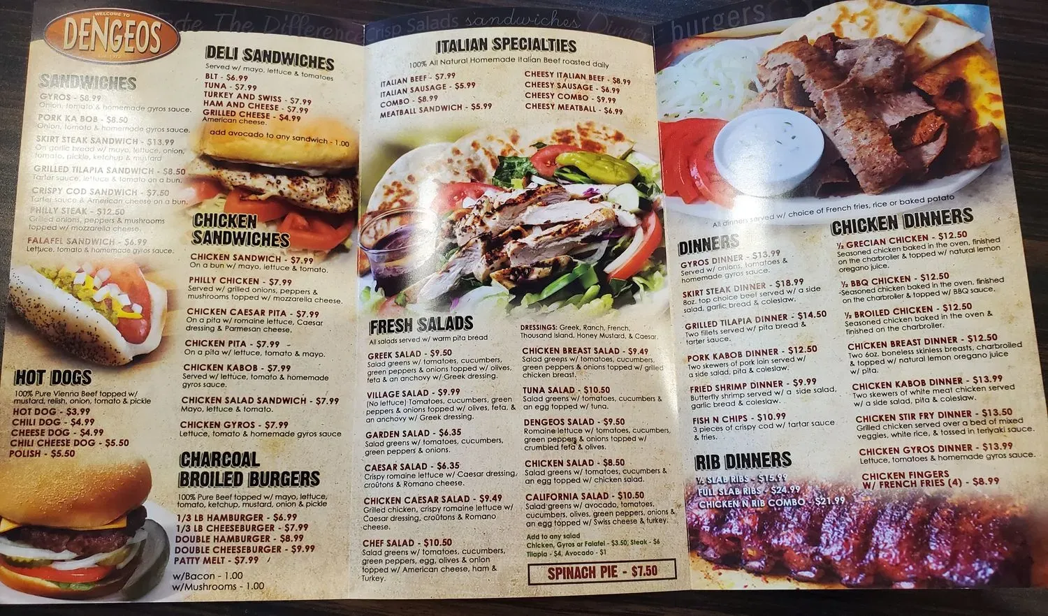 Dengeos Glenview Menu - Updated November 2025