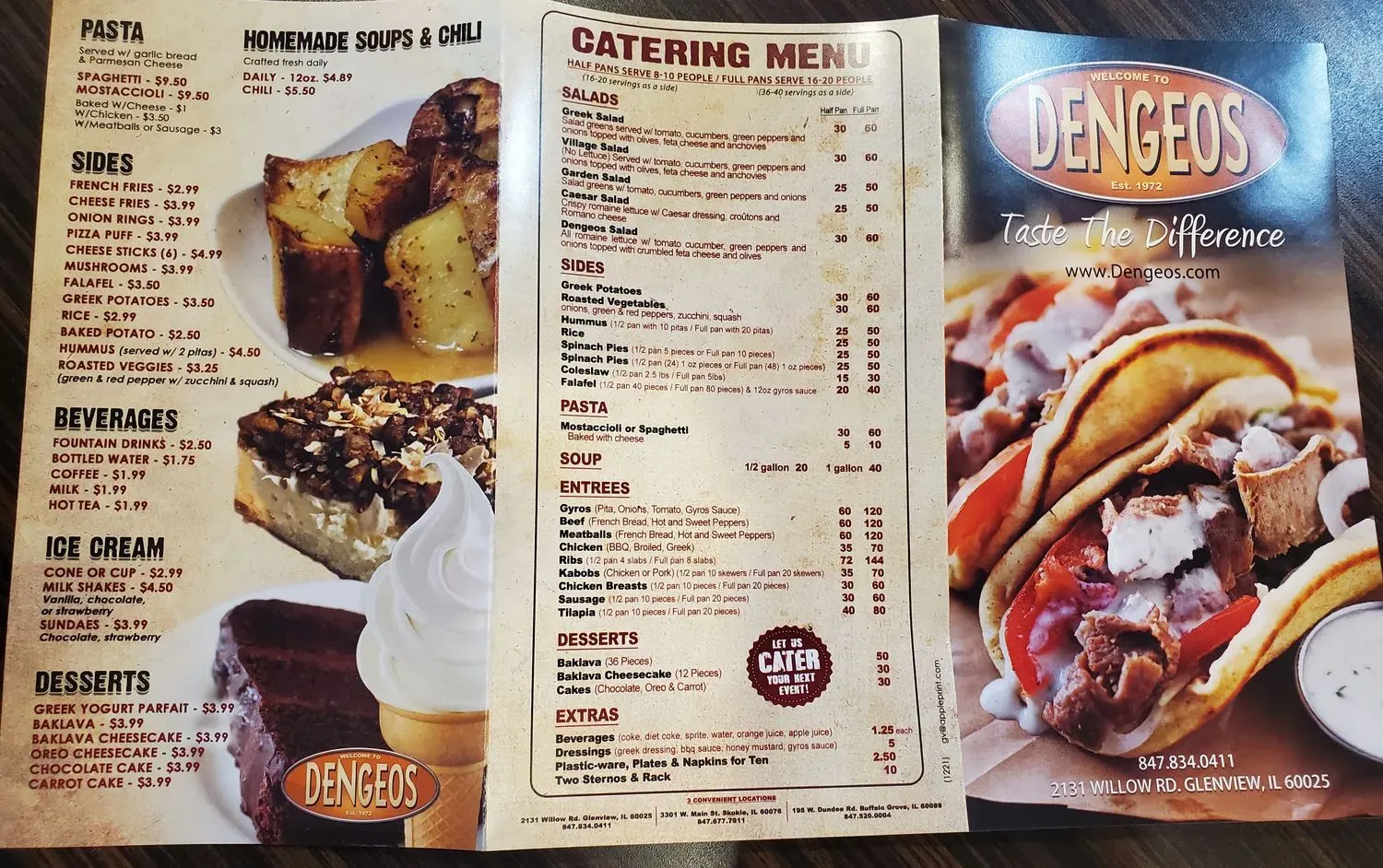 Dengeos Glenview Menu - Updated November 2025