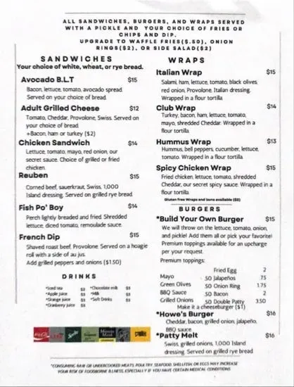 The Squeeze Bar & Grille Menu | Stevensville, MI | Checkle