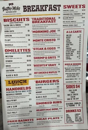 Buttermilks southern eatery Menu | Whiteville, NC | Checkle