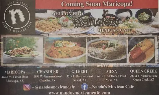 Nando's Mexican Cafe Menu | Maricopa, AZ | Checkle