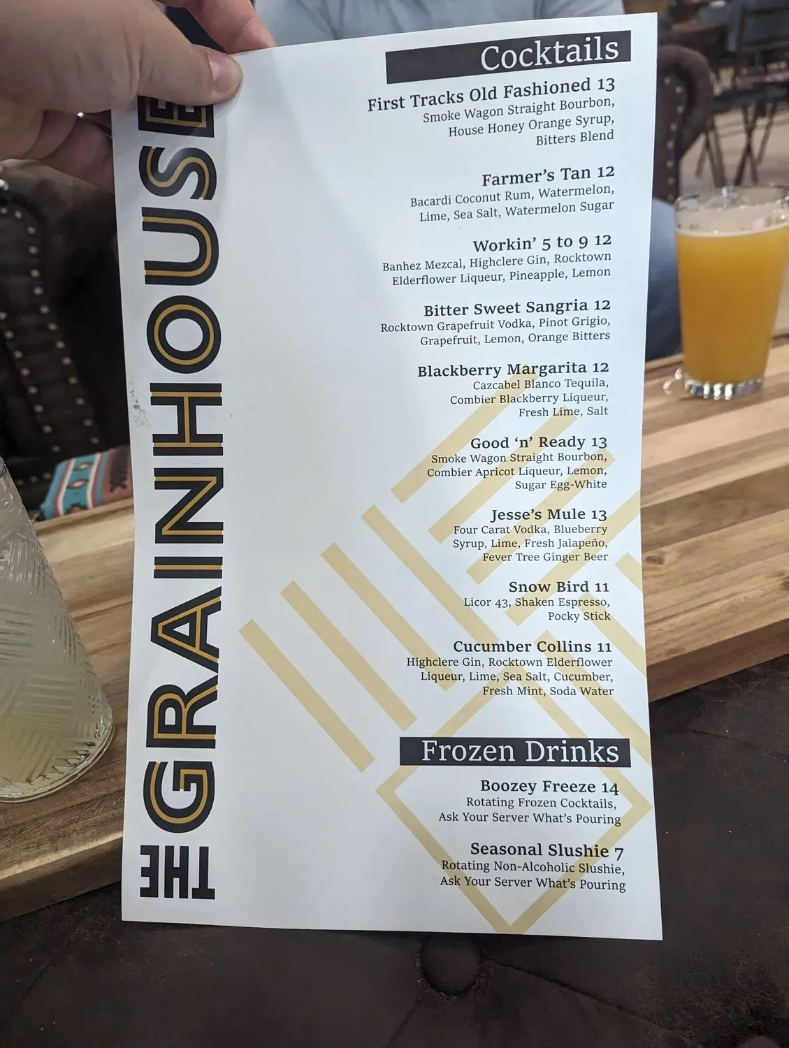 The Grainhouse Windsor Menu - Updated November 2025