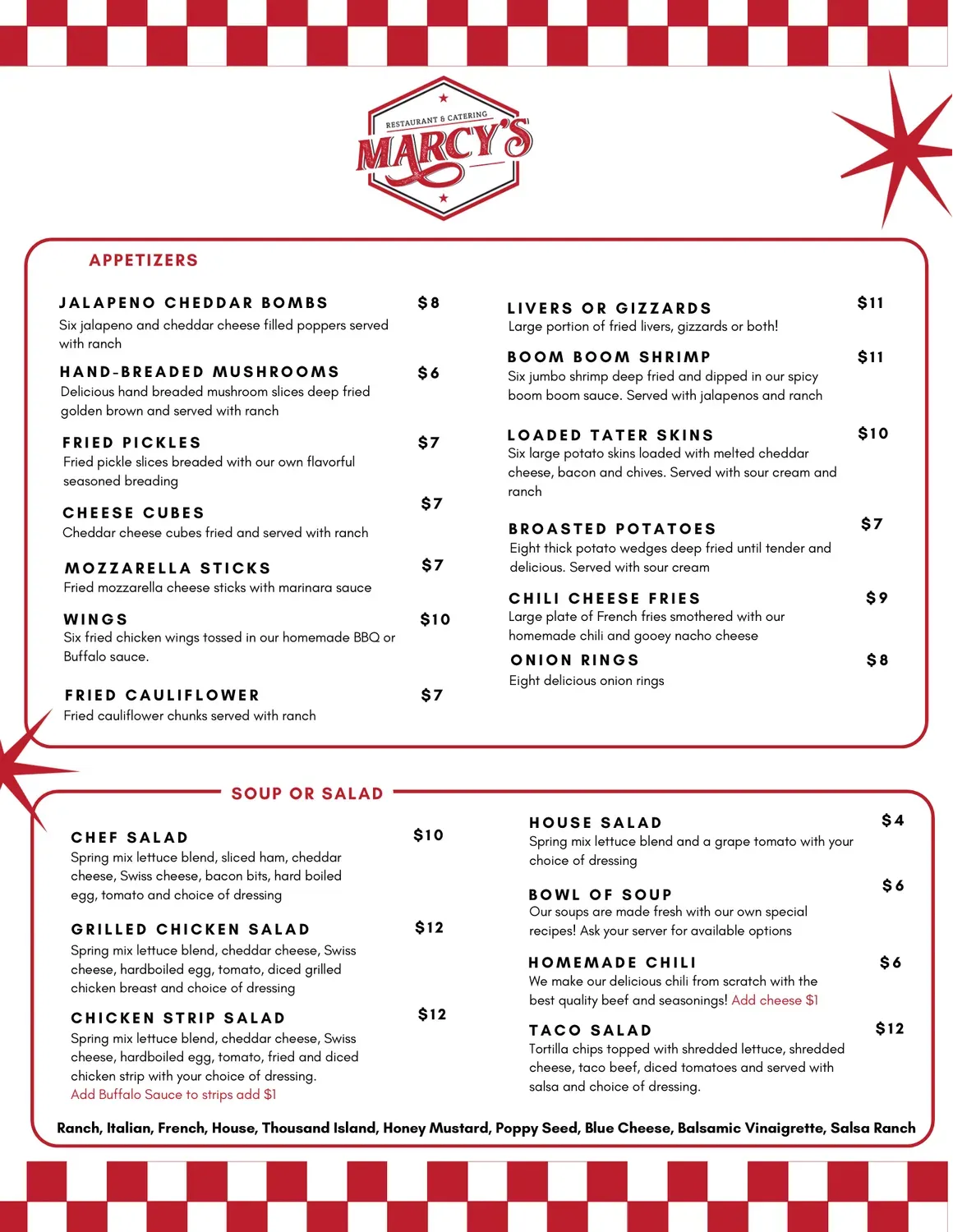 Marcy's Restaurant Menu - Updated November 2025