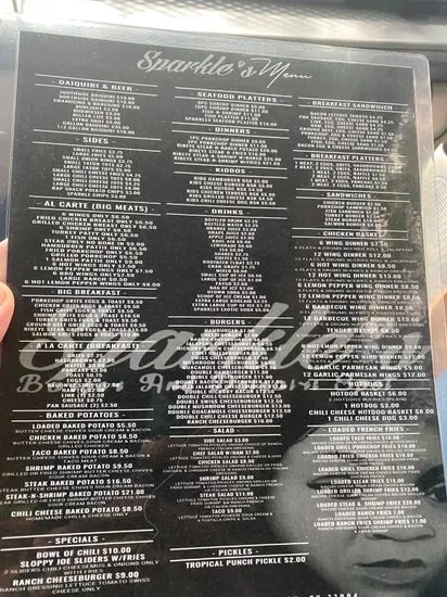 Sparkles Burger & Daiquri Menu | Houston, TX | Checkle