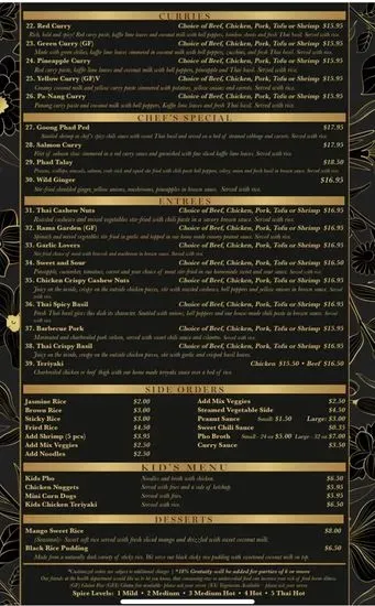 Be Mai Thai Restaurant Menu | Ephrata, WA | Checkle