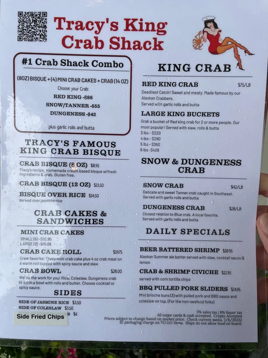 Tracy’s King Crab Shack-Main - CLOSED FOR SEASON Menu - Updated ...