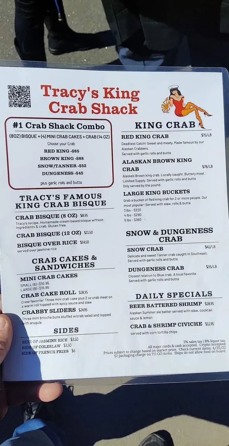Tracy’s King Crab Shack-Main - CLOSED FOR SEASON Menu - Updated ...