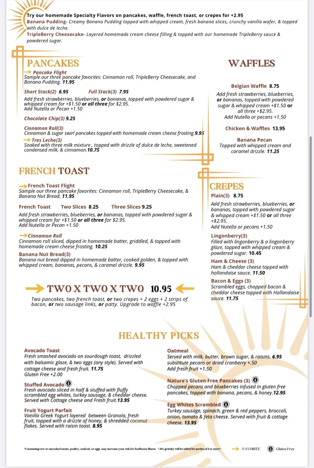 Sunfield Restaurant Menu - Updated November 2025