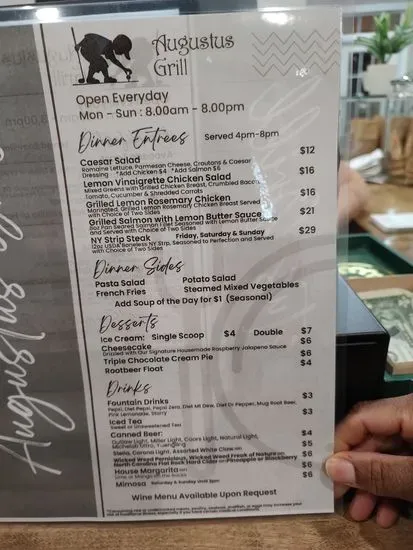 Augustus Grill Menu | Louisburg, NC | Checkle