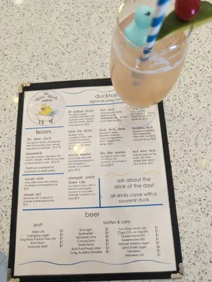 The Tipsy Duck Parlor Menu | St. Augustine, FL | Checkle
