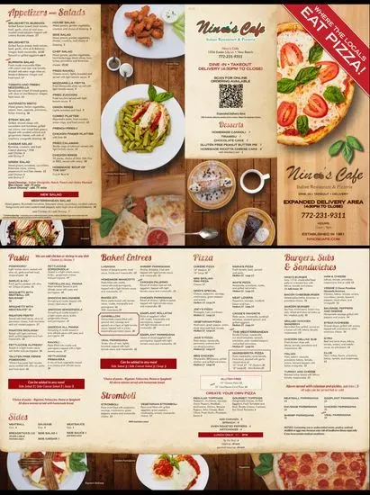 Nino's Cafe Menu | Vero Beach, FL | Checkle