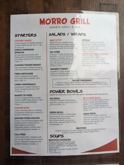 Morro Grill Menu | Morro Bay, CA | Checkle