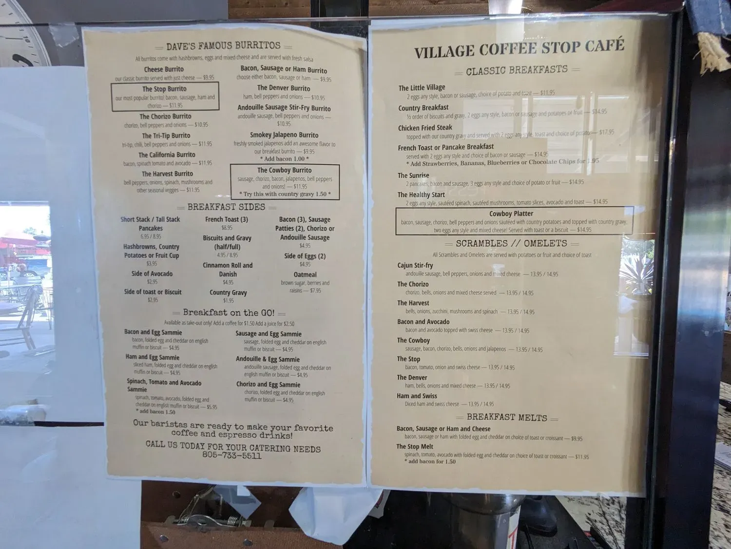 Dave's Place Menu - Updated October 2025