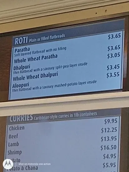 Alima's Roti and Pastry Menu | Brampton, ON | Checkle