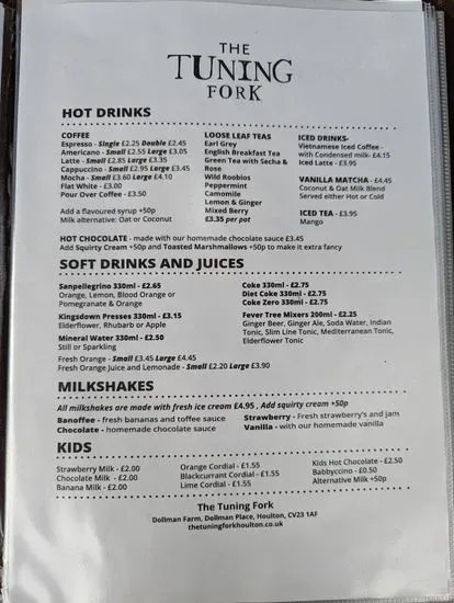 The Tuning Fork Menu | Rugby | Checkle