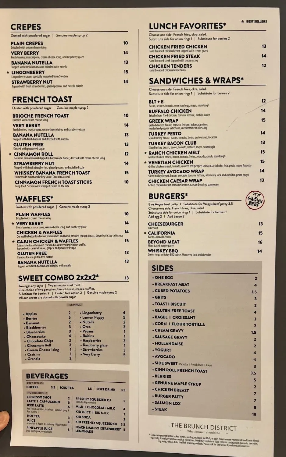 The Brunch District Menu - Updated October 2025