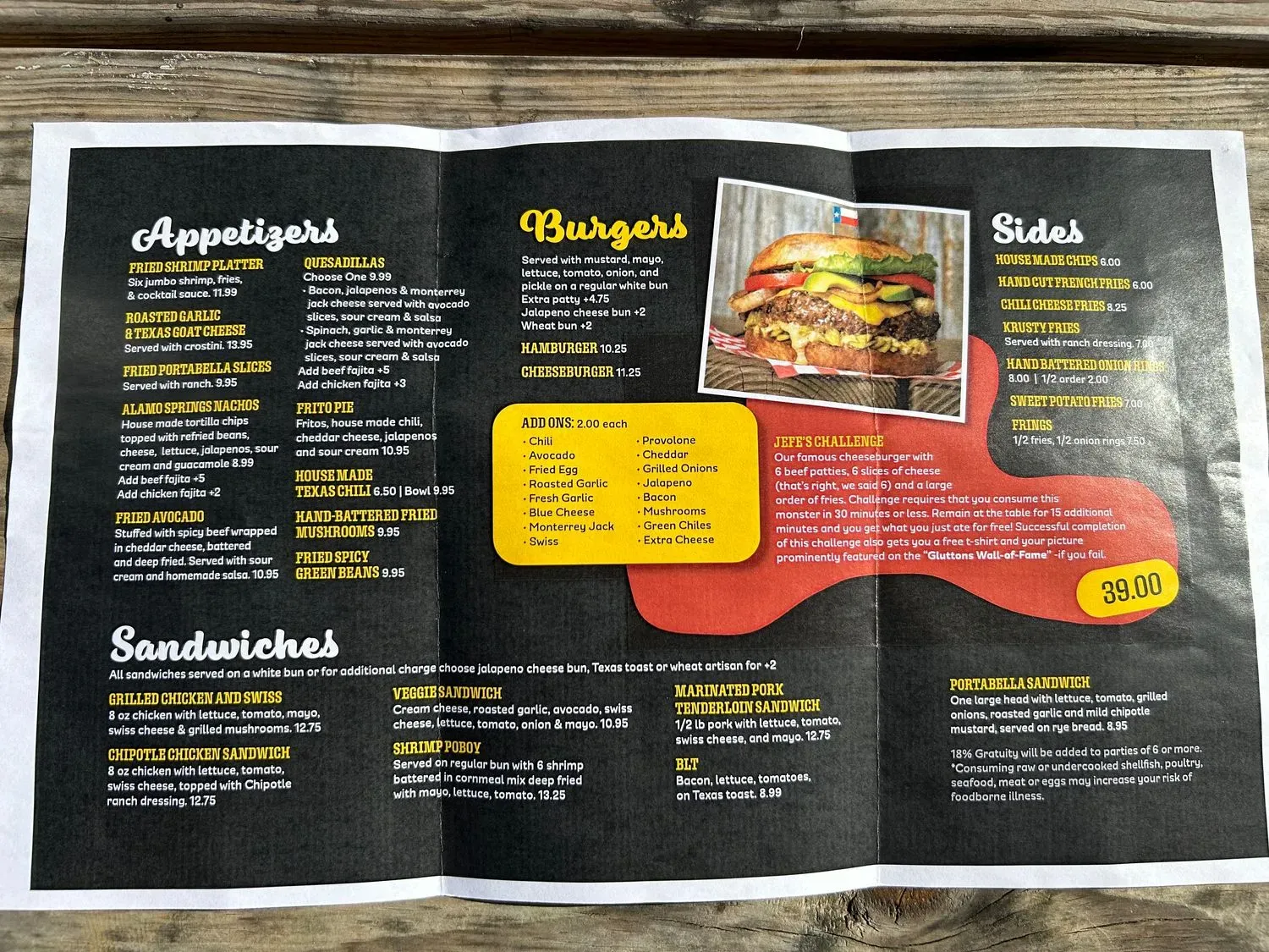 Alamo Springs Café Menu - Updated October 2025