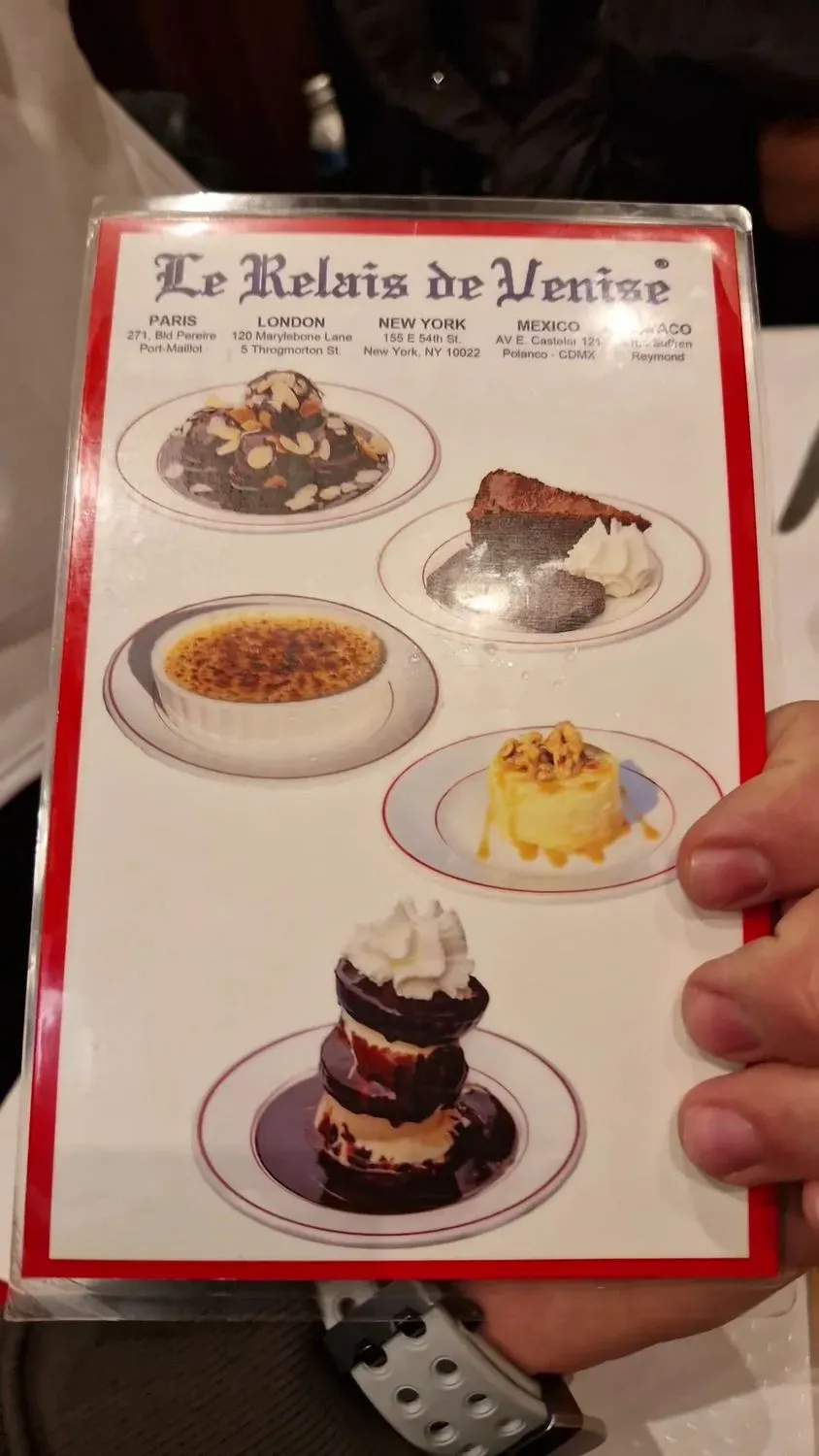 Le Relais de Venise L'Entrecôte Menu - Updated November 2025