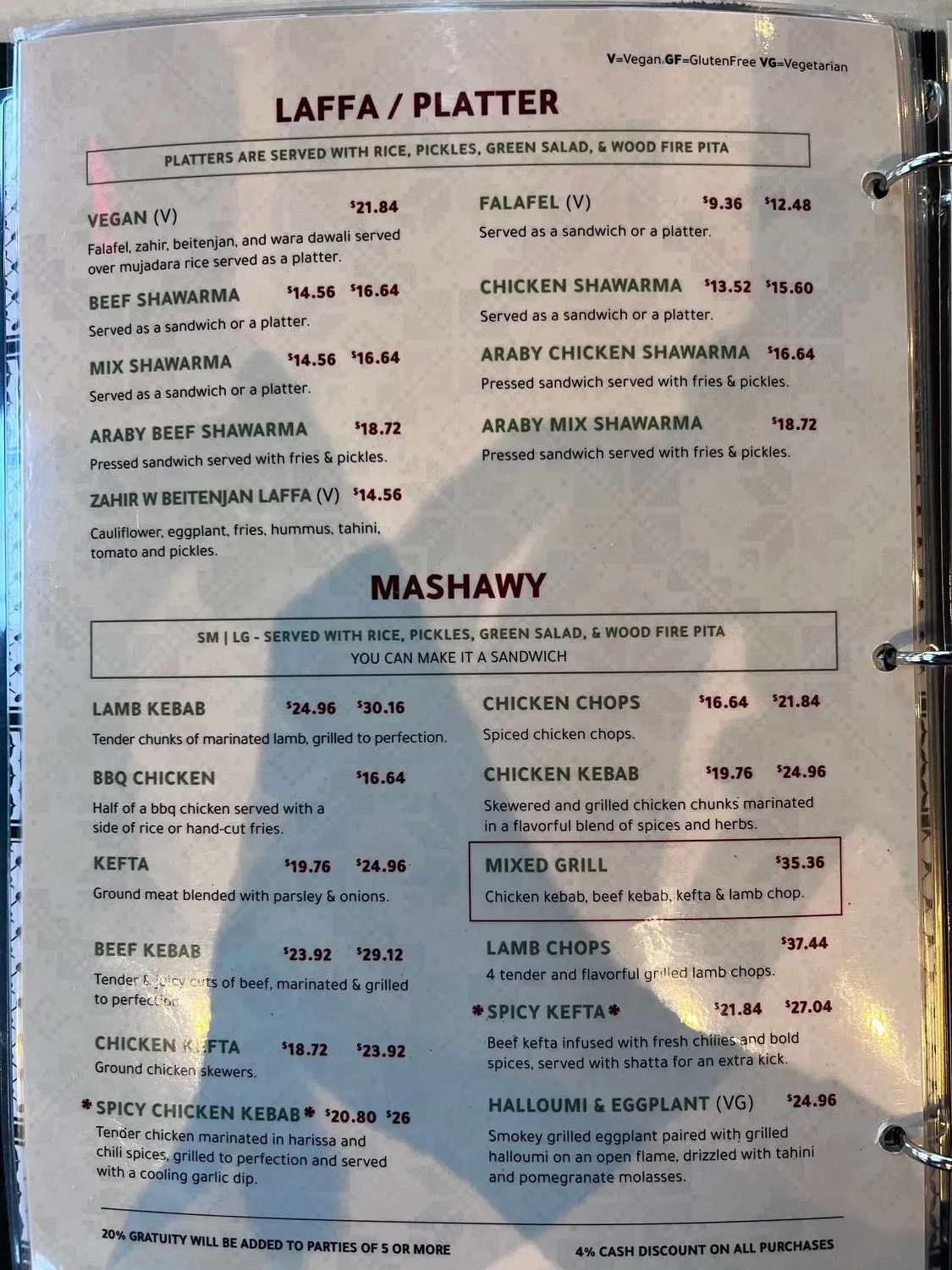 Ayat East Village Menu - Updated November 2025