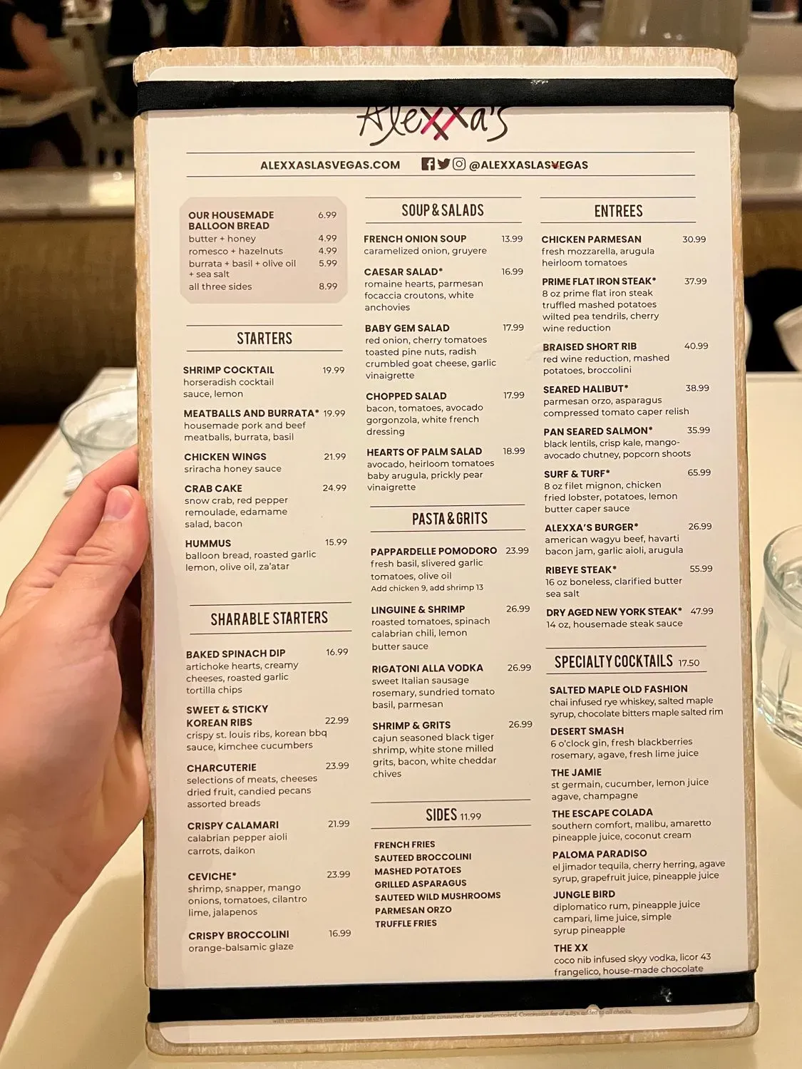Alexxa's Menu - Updated November 2025