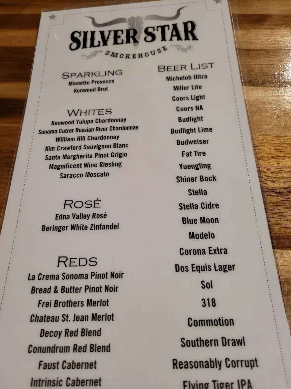 Silver Star Smokehouse & Tavern Menu - Updated November 2025