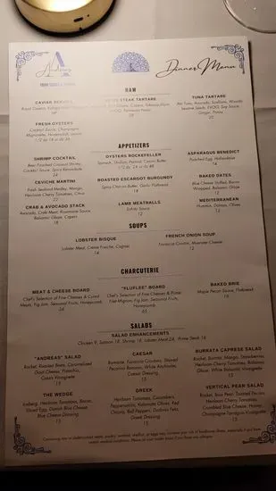 Andreas Prime Steaks & Seafood Menu | Allen, TX | Checkle