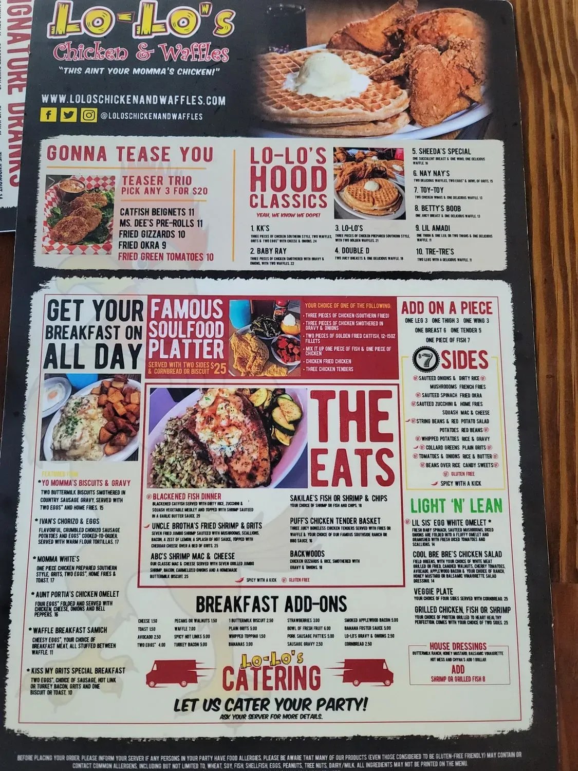 Lo-Lo's Chicken & Waffles Menu - Updated November 2025