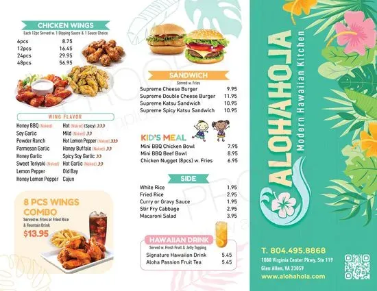 Alohahola Menu | Glen Allen, VA | Checkle