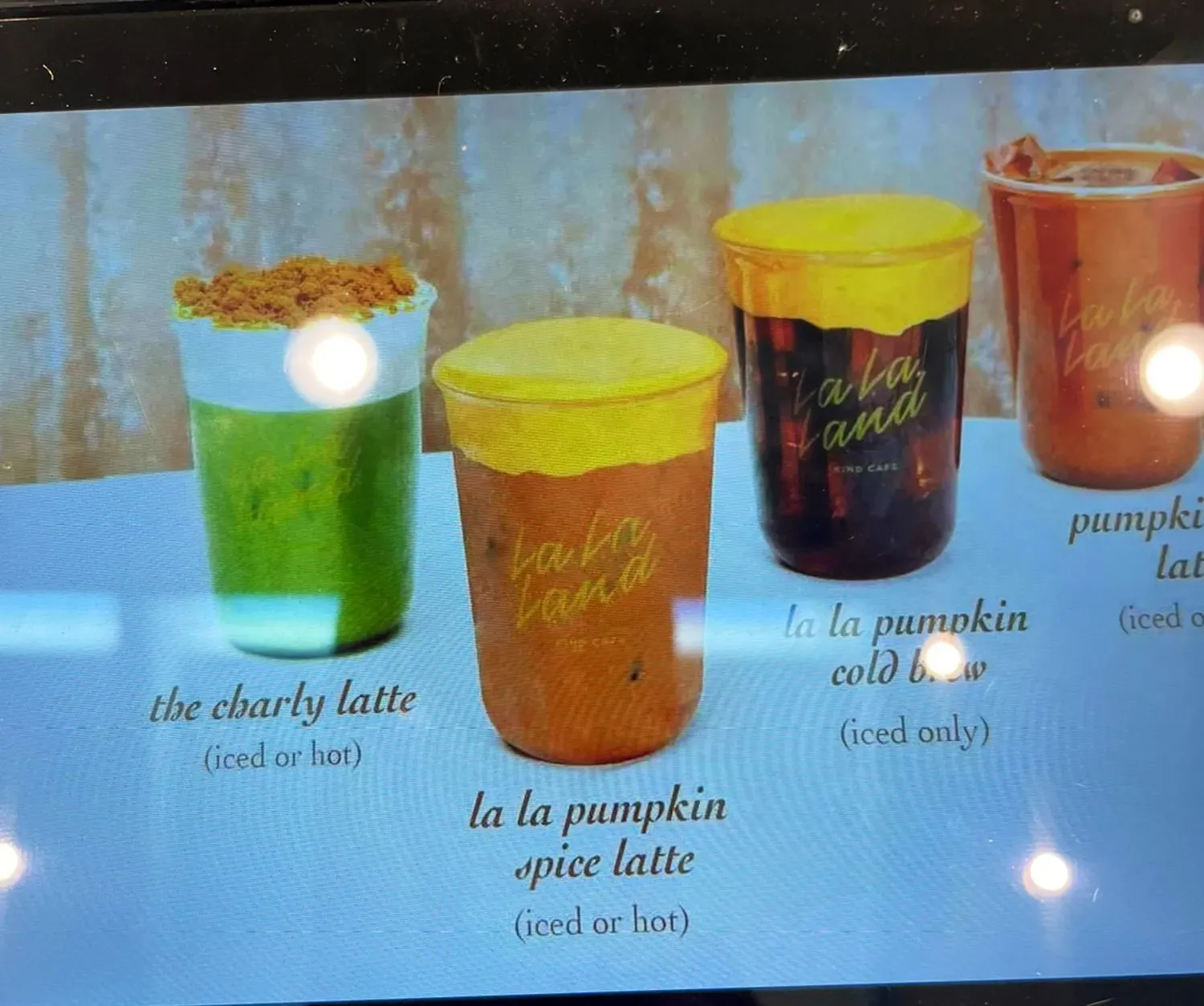 La La Land Menu - Updated October 2025
