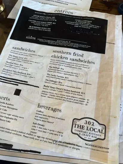 302 The Local Menu | Rehoboth Beach, DE | Checkle
