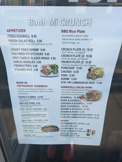 Banh Mi Crunch Menu | San Francisco, CA | Checkle