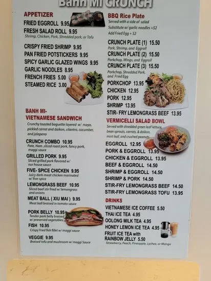 Banh Mi Crunch Menu | San Francisco, CA | Checkle
