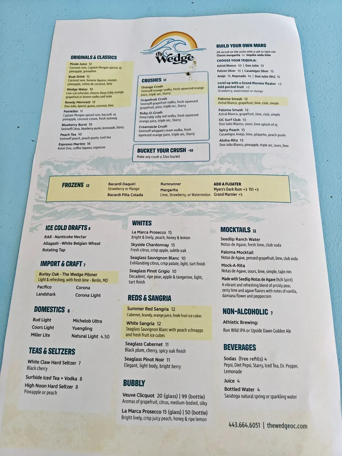 Harrison's Harbor Watch Menu - Updated November 2025